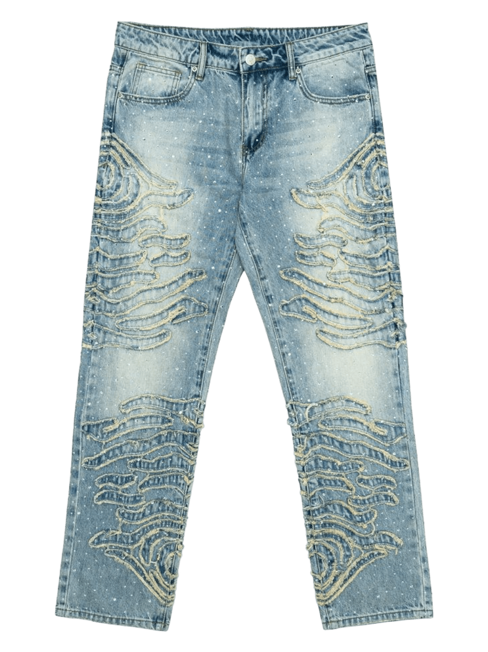 Free Refills Zebra Denim Pants (FR-F25-018) Blue - Probus