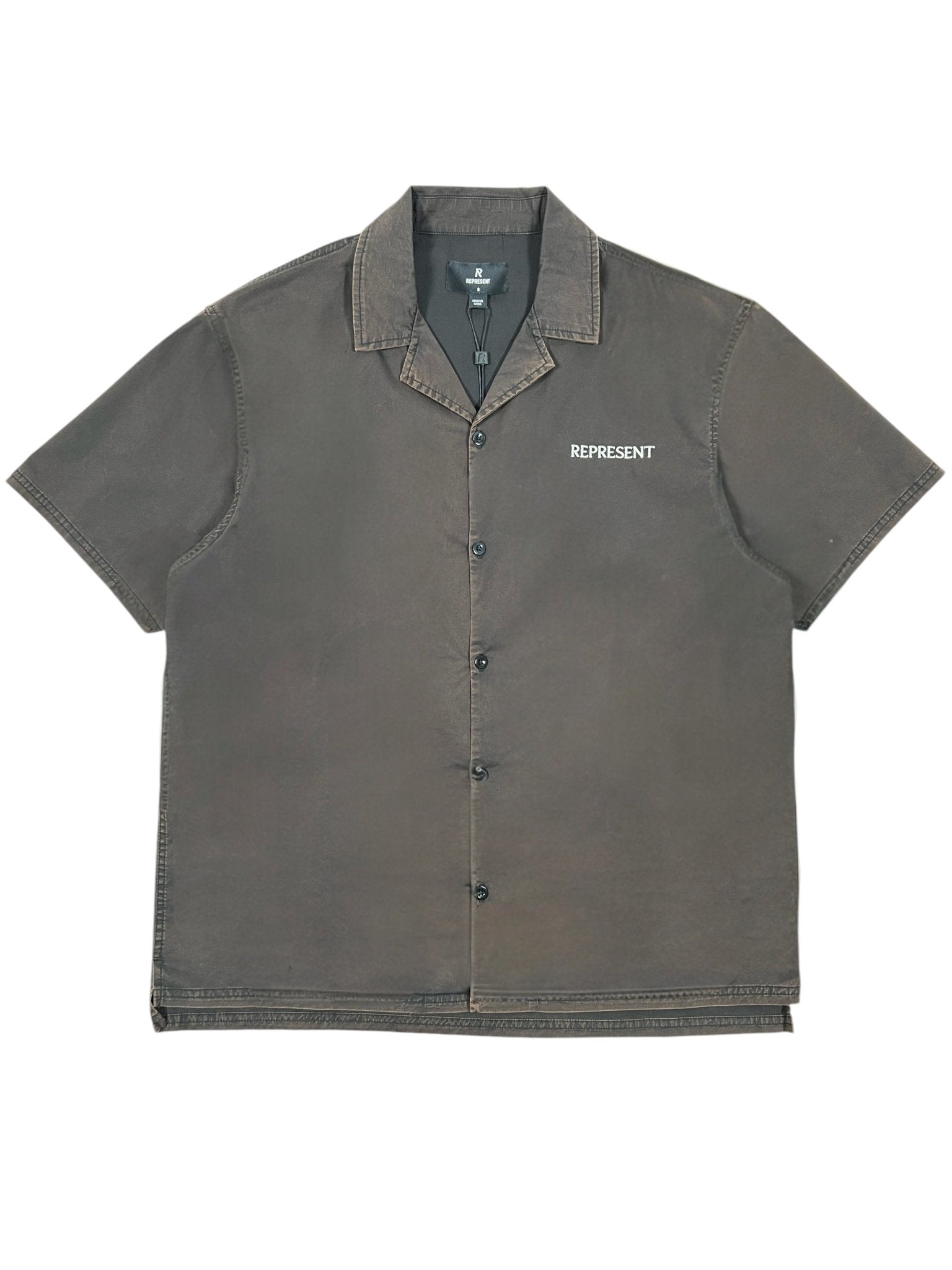 Represent MLM21464 Script Camp Collar Shirt Black - Probus